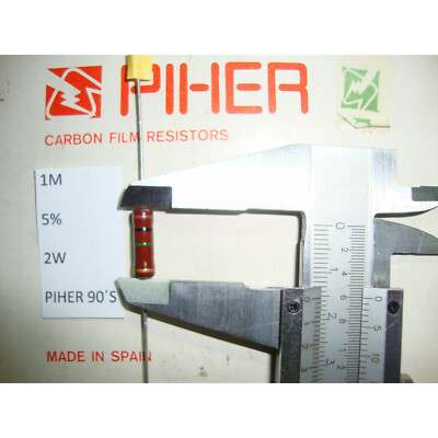 VINTAGE PIHER RESISTOR. 2W 1M 5% *1 PC* NEW ORIGINAL 1990s+ C1068 | eBay