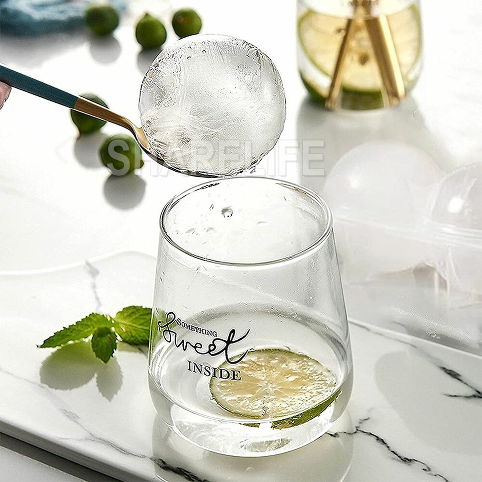 Large Ice Cube Tray Ball Maker Big Silicone Mold Sphere Whiskey Round ...