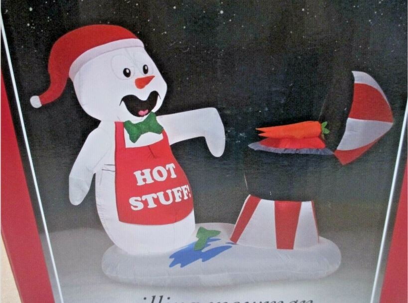 NEW Grilling Snowman Christmas Gemmy Lighted Airblown Inflatable Decor ...