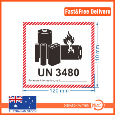 80Pcs Lithium Battery UN3480 Shipping Labels sticker 12*11cm Handling ...