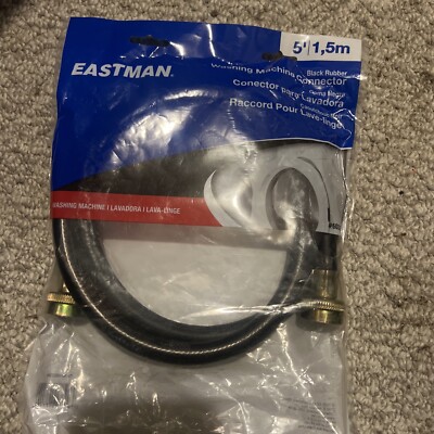 5' Eastman 60323N Fill Hose Rubber Black for Washing Machine 3/8" Hose ...