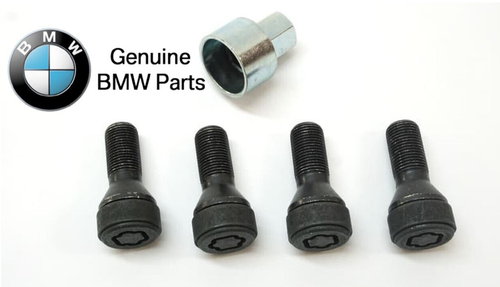 Wheel Lock Anti Theft Bolt Lug Set (4 Bolts + 1 Key) for BMW- GENUINE ...