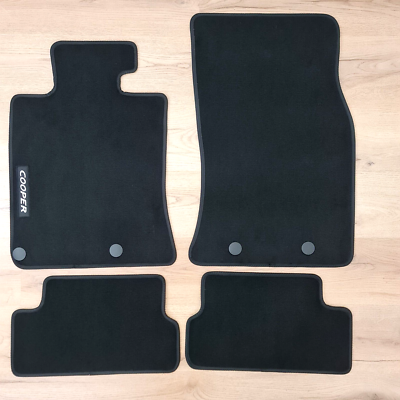 Floor mats for Mini Cooper Mini One R50 2001 2006 Velour Carpet black ...