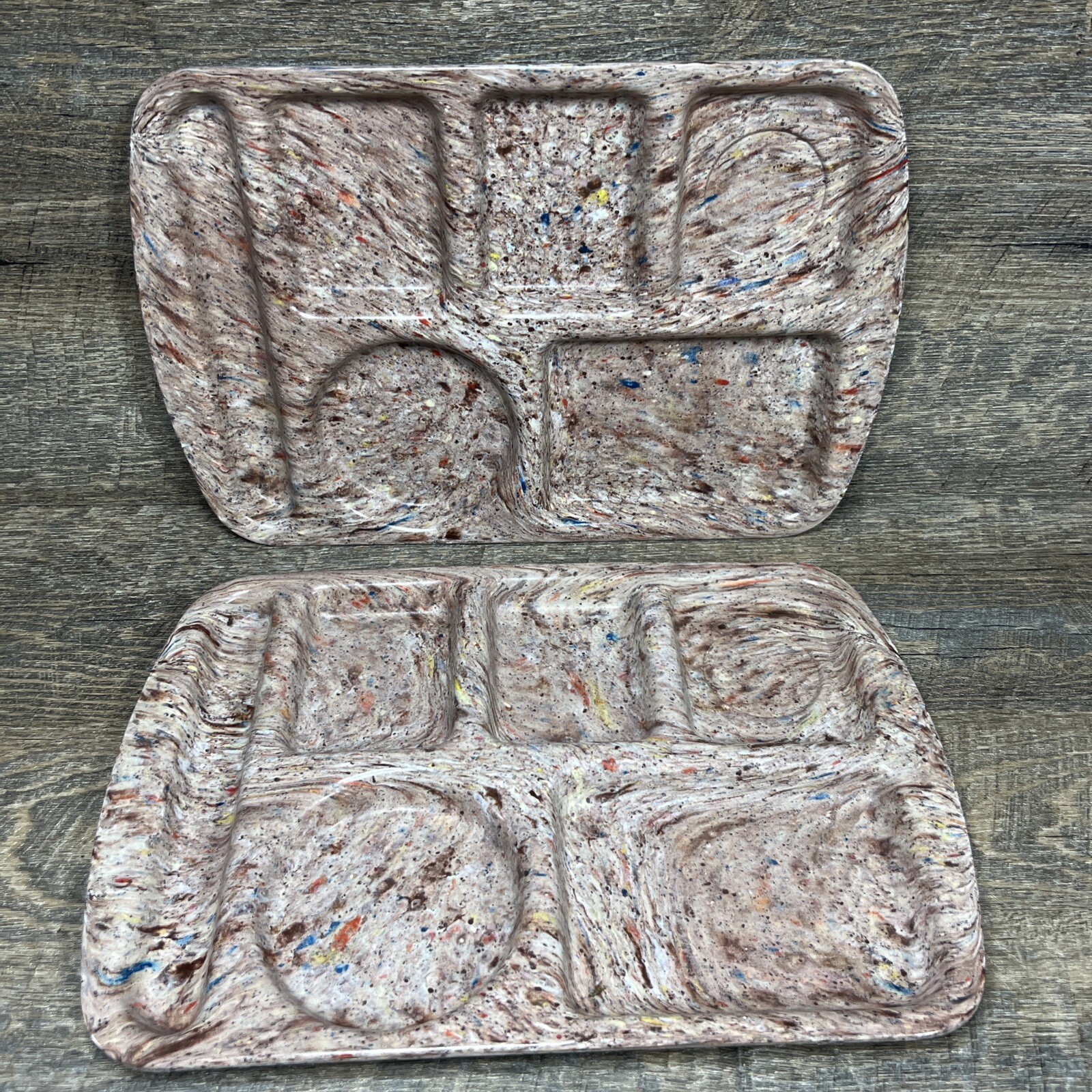 2 PROLON WARE Melamine School Cafeteria Lunch Tray Confetti 9953 | eBay