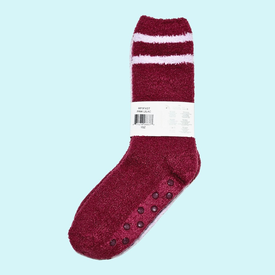 PJ Salvage Socks Pink Lilac Fuzzy Fun Wine Holiday Cottagecore Gift ...