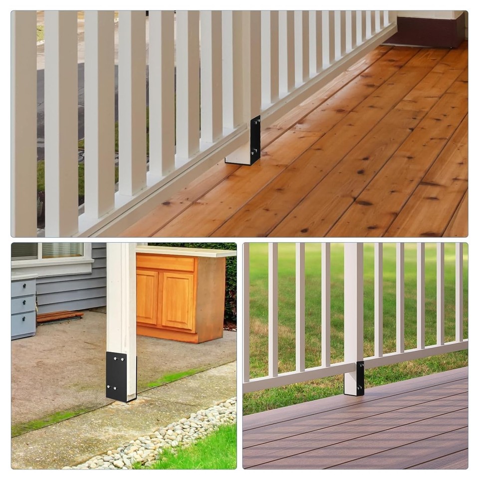 8 Pack 4x4 U-Shape Post Base for Wet Concrete Foundation, Concrete Post ...