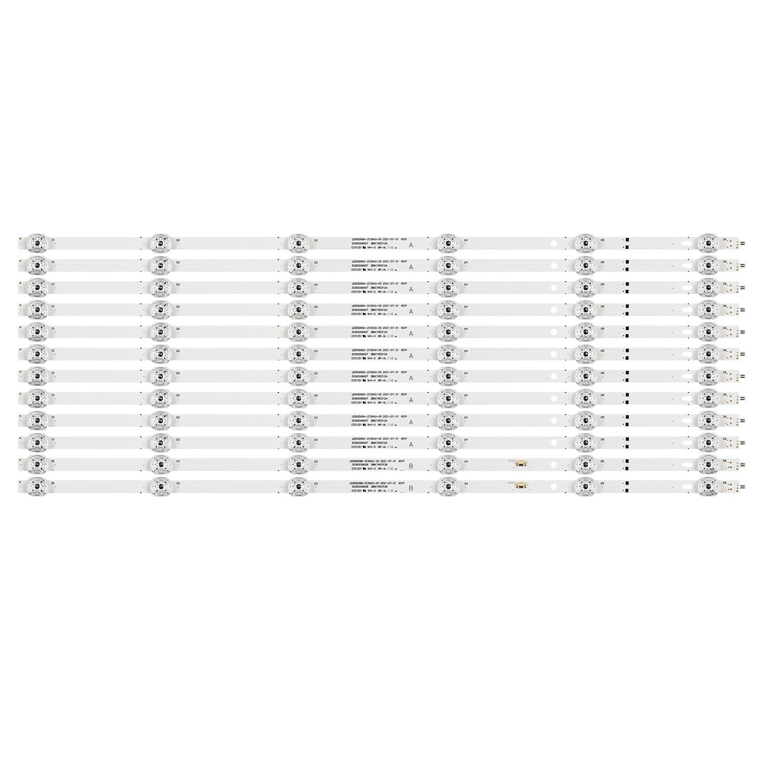 Kit/12pcs LED Backlight Strips For LED65D06A-ZC56AG-08 LED65D06B-ZC56AG ...