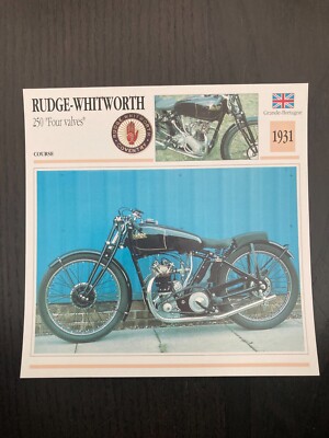 CARTE FICHE MOTO collection ATLAS RUDGE WHITWORTH 250 FOUR VALVES | eBay