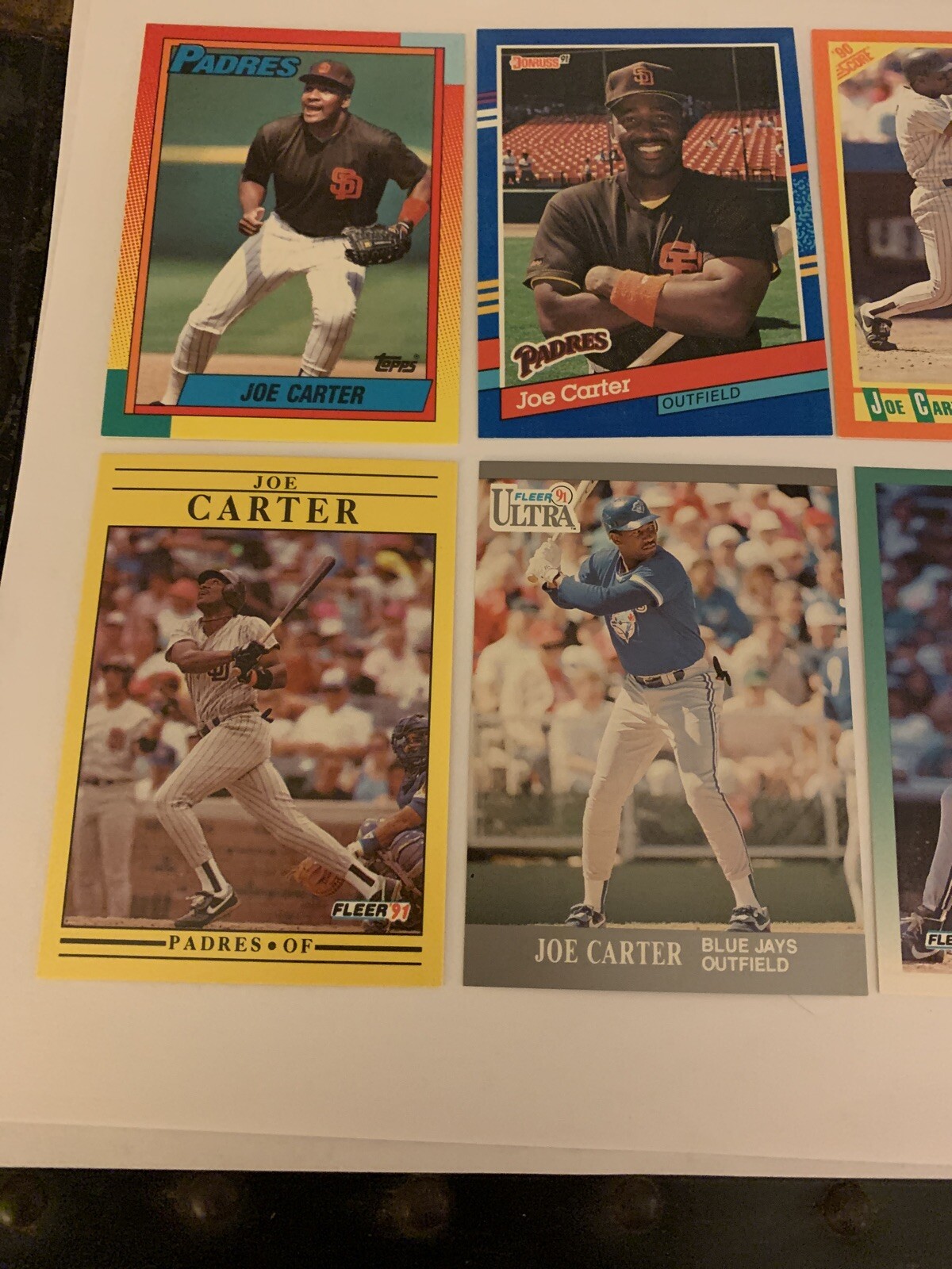 (8) Joe Carter Baseball Card Lot Of 8 Topps Fleer Donruss Score 1989 ...