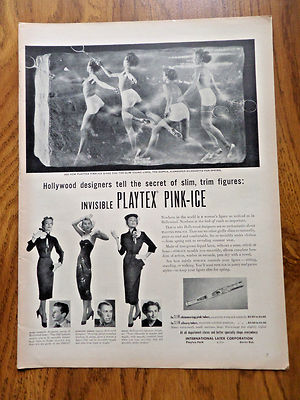 1950 Playtex Girdle Ad Invisible Playtex Pink-Ice Disigners Cassini ...