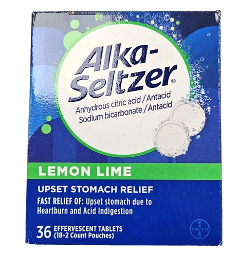 ALKA-SELTZER LEMON - LIME for Heartburn, Stomach Upset 36ct Drop Ins ...