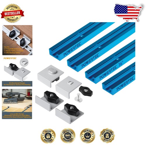 4-Pack 36" Universal T-Tracks with Bi-Directional Short Stops for ...