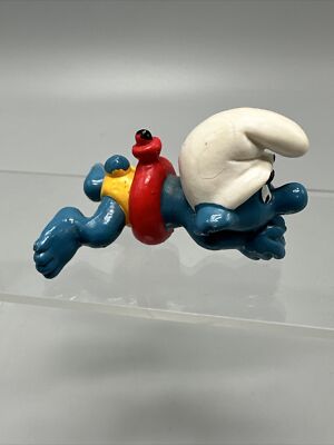 Swimming Diving Smurf Yellow Trunks Red Innertube Float Figure | eBay