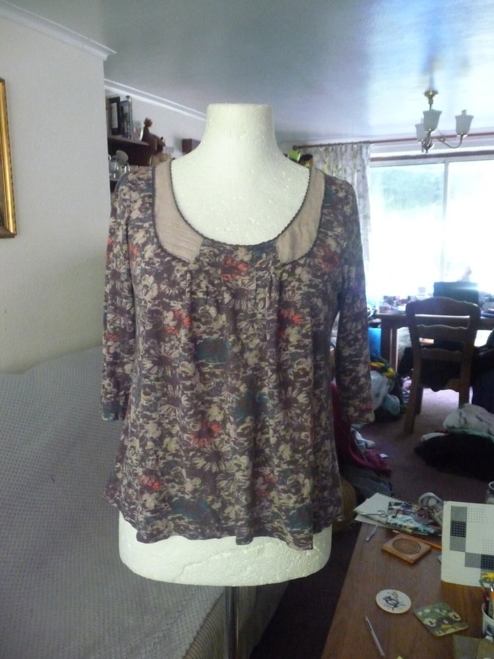 White Stuff brown mix cotton short top size 12 | eBay UK