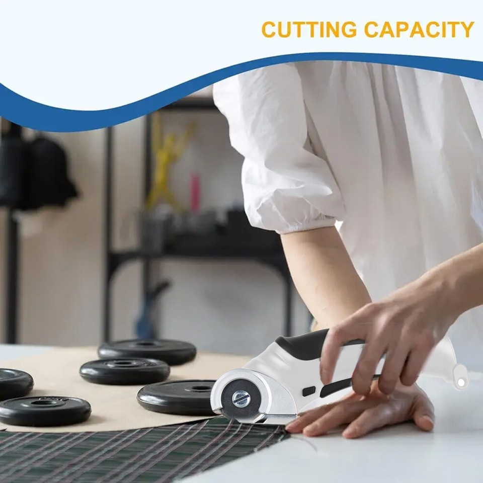 Electric Scissors Cordless Rotary Cutter Leather Fabric Carpet ...