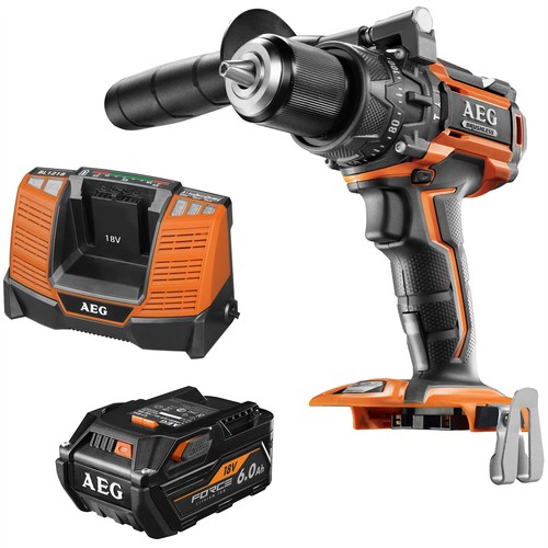 AEG 18V 6.0Ah FORCE Cordless Brushless Hammer Drill Battery Power Tool ...