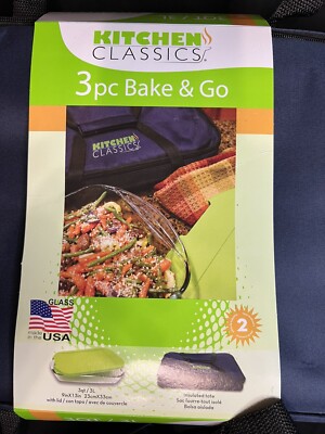 New Kitchen Classics 3 Pc. Bake & Go Warming Bag, 3 Qt Dish & Lid | eBay
