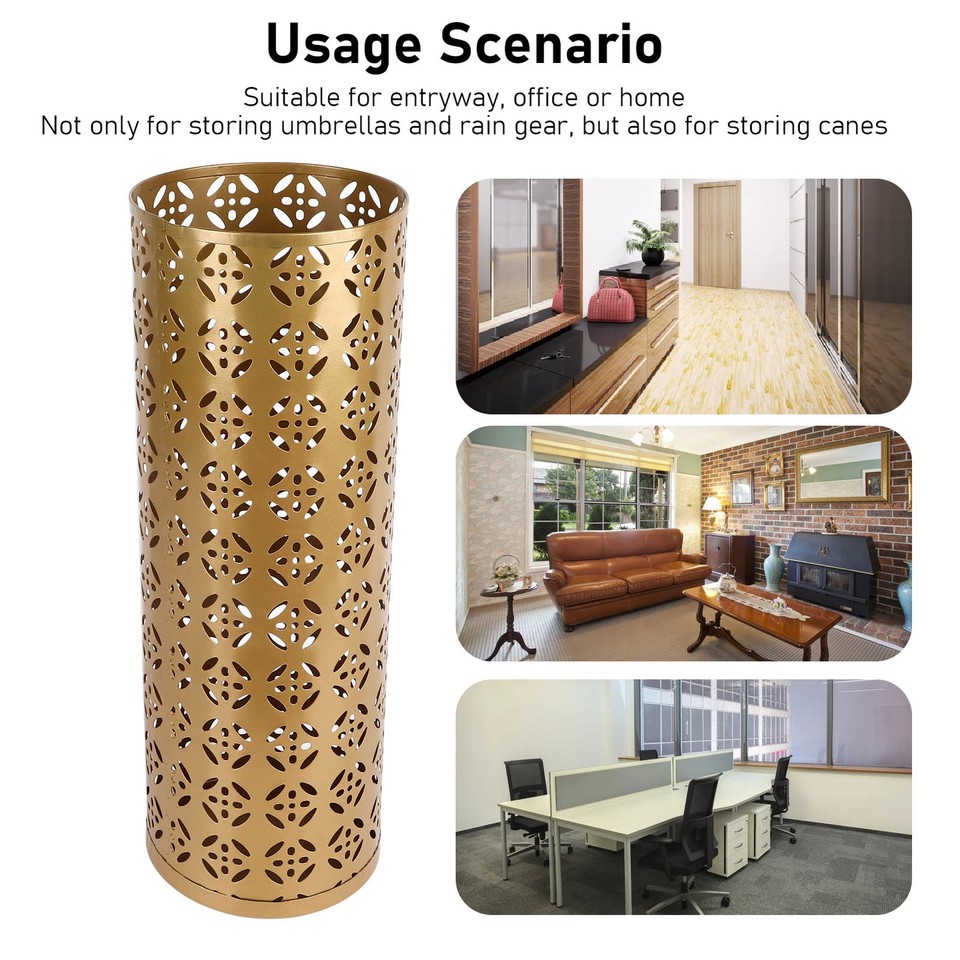 Umbrella Holder Round Rust Proof Hollow Copper Pattern Metal Umbrella ...