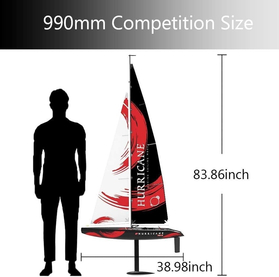 VOLANTEXRC RC Sailboat Hurricane 2.4Ghz Race Class Remote Control ...