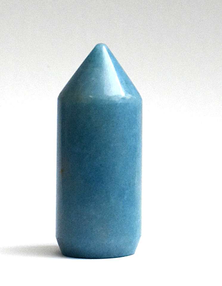 Angelite-Anhydrite Crystal Point Tower Obelisk Hand Carved, Top Grade ...