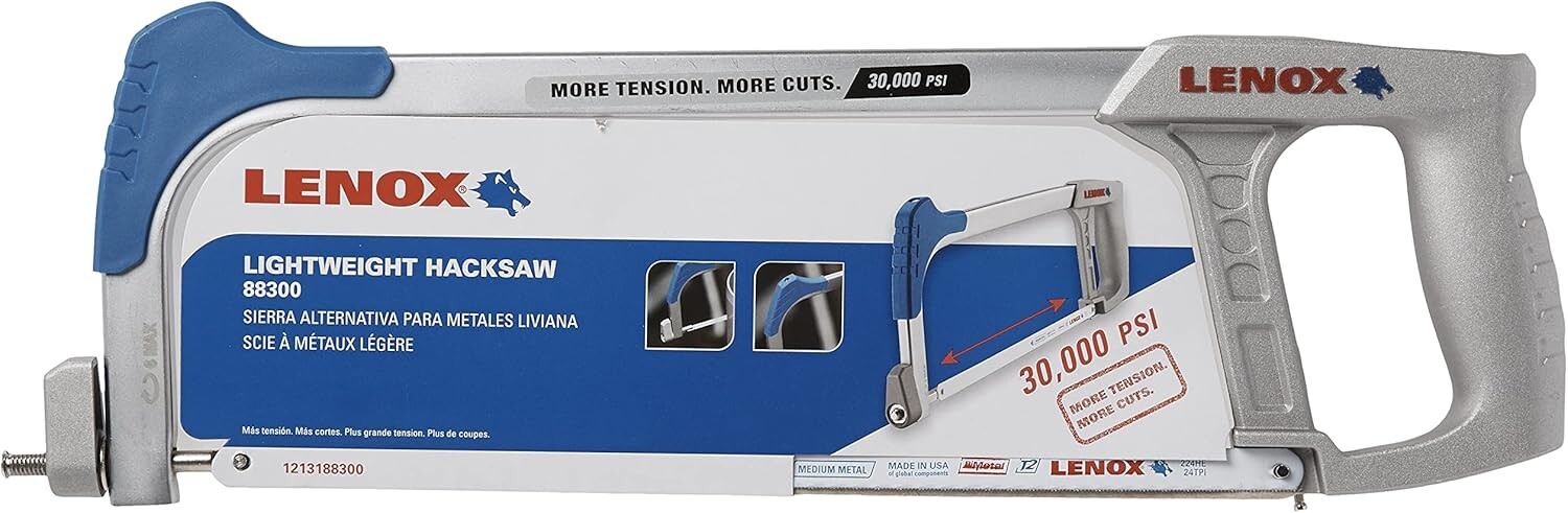 Lenox 12131 Lightweight High Tension Hacksaw Frame with D-Shape Handle ...