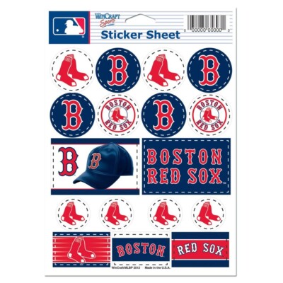 BOSTON RED SOX 17 LOGO VINYL STICKER SHEET NEW WINCRAFT 👀 | eBay