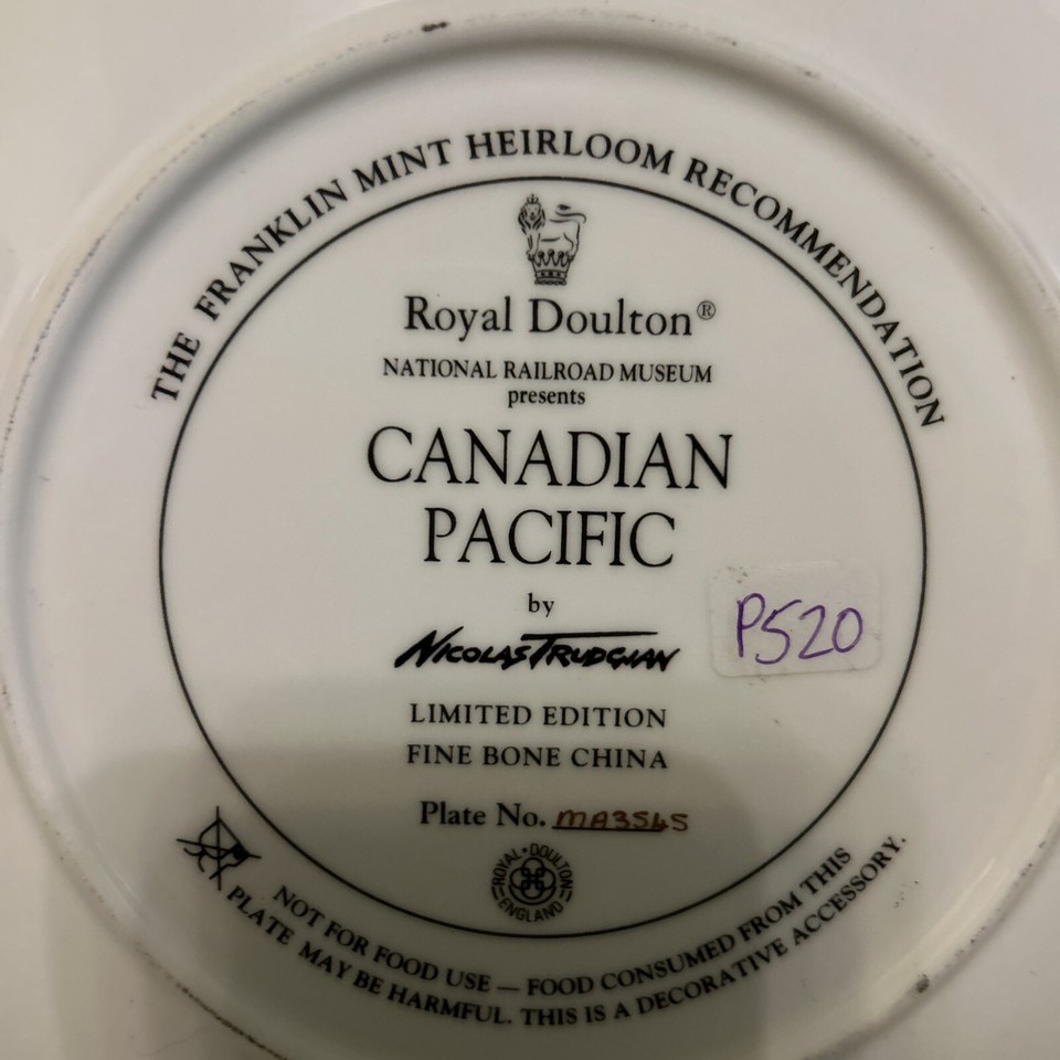 Franklin Mint Royal Doulton Train Plate Canadian Pacific National ...