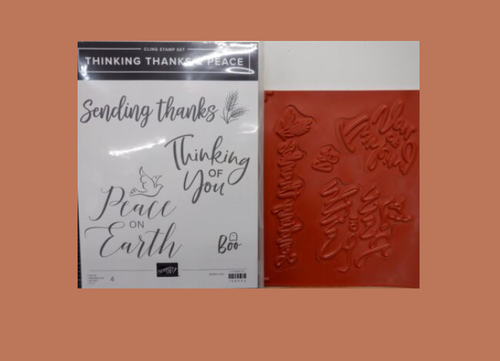 STAMPIN UP THINKING THANKS & PEACE CLING STAMP SET NEW - Words Phrases ...