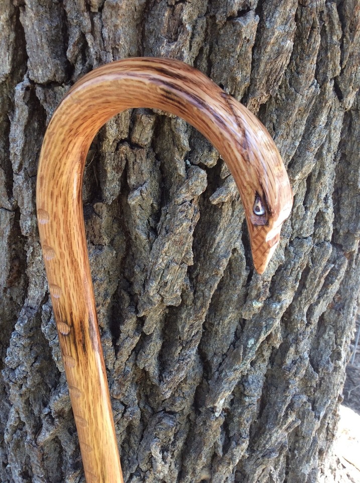 NIGHTHAWK GRAND MASTER HAWK HEAD CANE- MADE IN U.S.A. CUSTOM OAK CANE ...