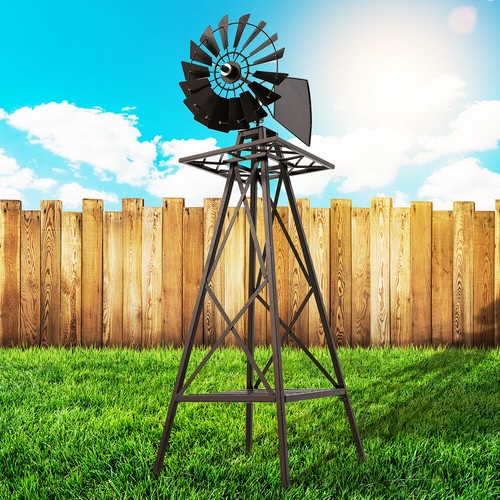 Outdoor Windmill Metal Ornamental Garden Decoration Display Wind Mill ...