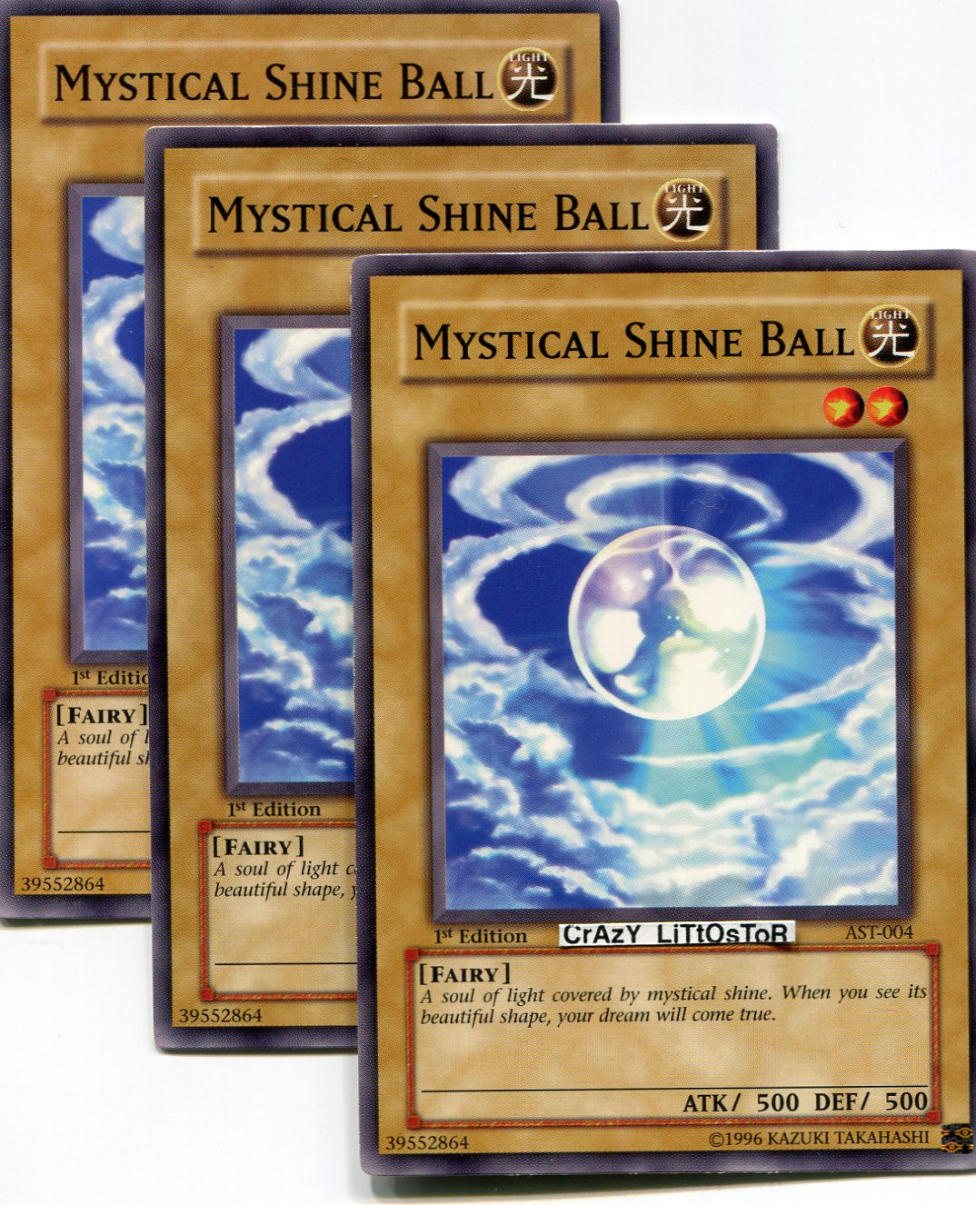 3 X YU-GI-OH MYSTICAL SHINE BALL 1ST ED COMMON N/MINT AST-004 | eBay