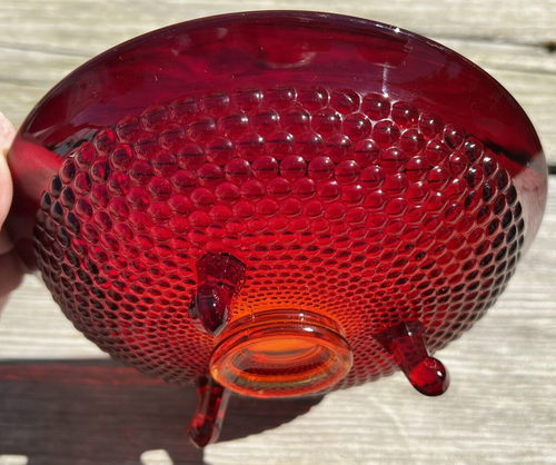 Fenton Ruby Amberina 3 Toed Dish Pattern 1932 Circa 1930s Hobnail ...
