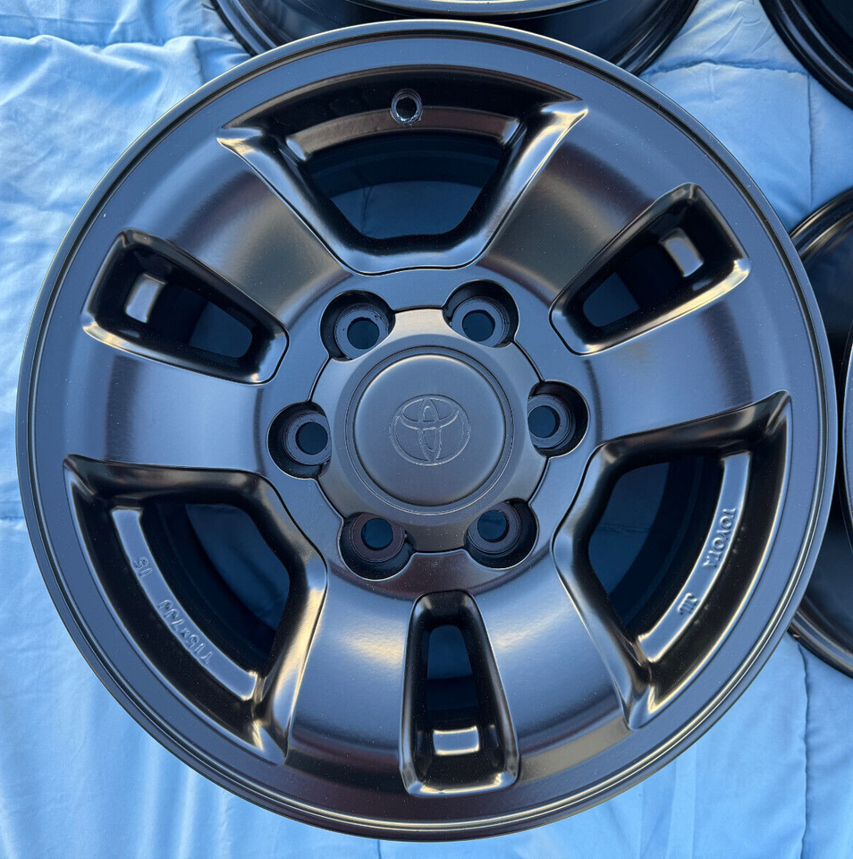 (4) 15" TOYOTA TACOMA 4 RUNNER T100 SEMI GLOSS BLACK OEM WHEELS 15X7 ...