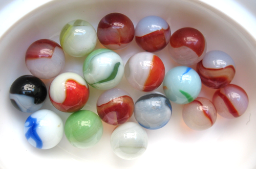 19 Vintage Slag Glass Multicolor Marbles Swirled Art Glass | eBay