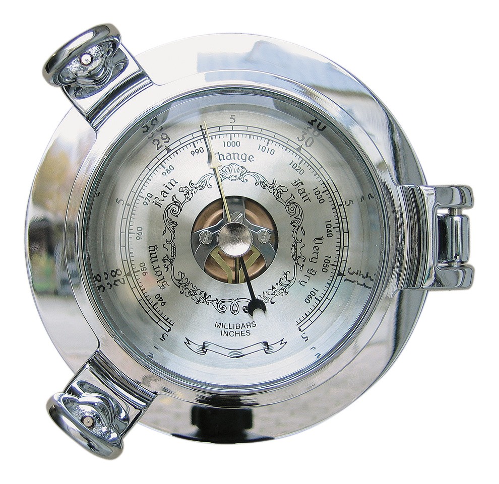 Barometer in the porthole Nautical made of Nickel-plated brass Sea-Club ...