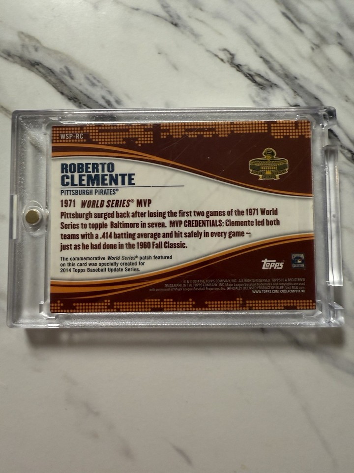 2014 Topps Roberto Clemente World Series MVP Commemorative Patch #WSP ...