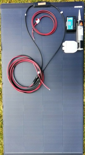 160 WATT flexi MOTORHOME T4 T5 T6 VW T25 CAMPER SOLAR PANEL KIT USB LCD ...