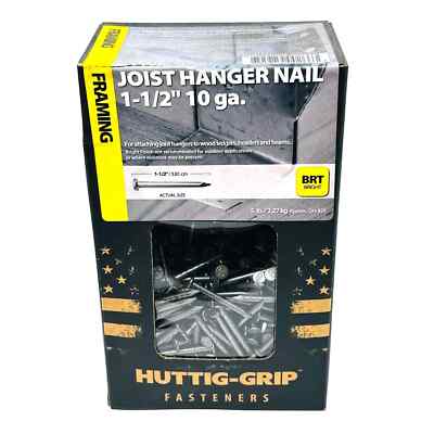 825 pcs Huttig-Grip 1-1/2 in Joist Hanger Nails, Bright Finish, 10 ...