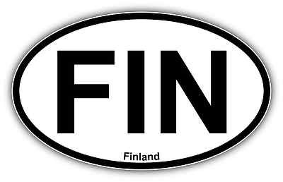 Finland Vehicle Country Code Oval Car Bumper Window Sticker Decal 6"X4 ...