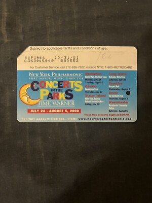 NYCT MTA MetroCard - Concerts In The Parks | eBay