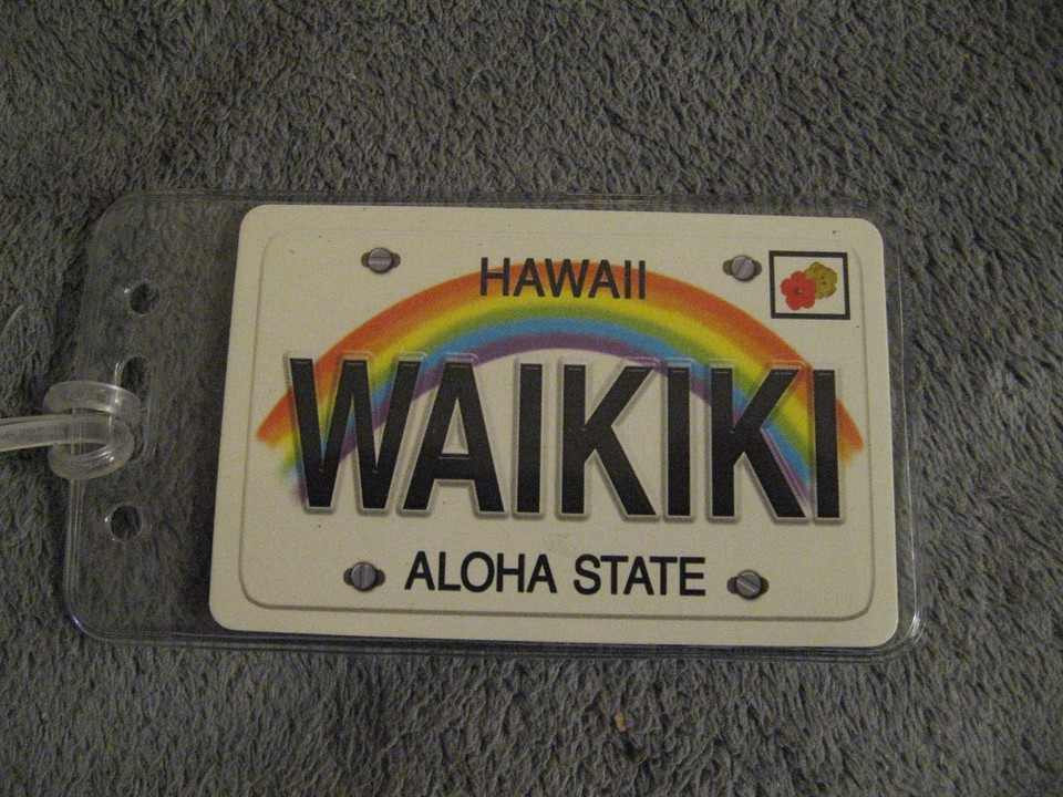 Waikiki Luggage Tags - RePurposed Hawaii Aloha Playing Card Name Bag ...