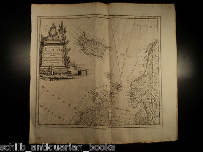1774 HUGE MAP of British Isles Europe ICELAND Scandinavia Arctic Norway ...