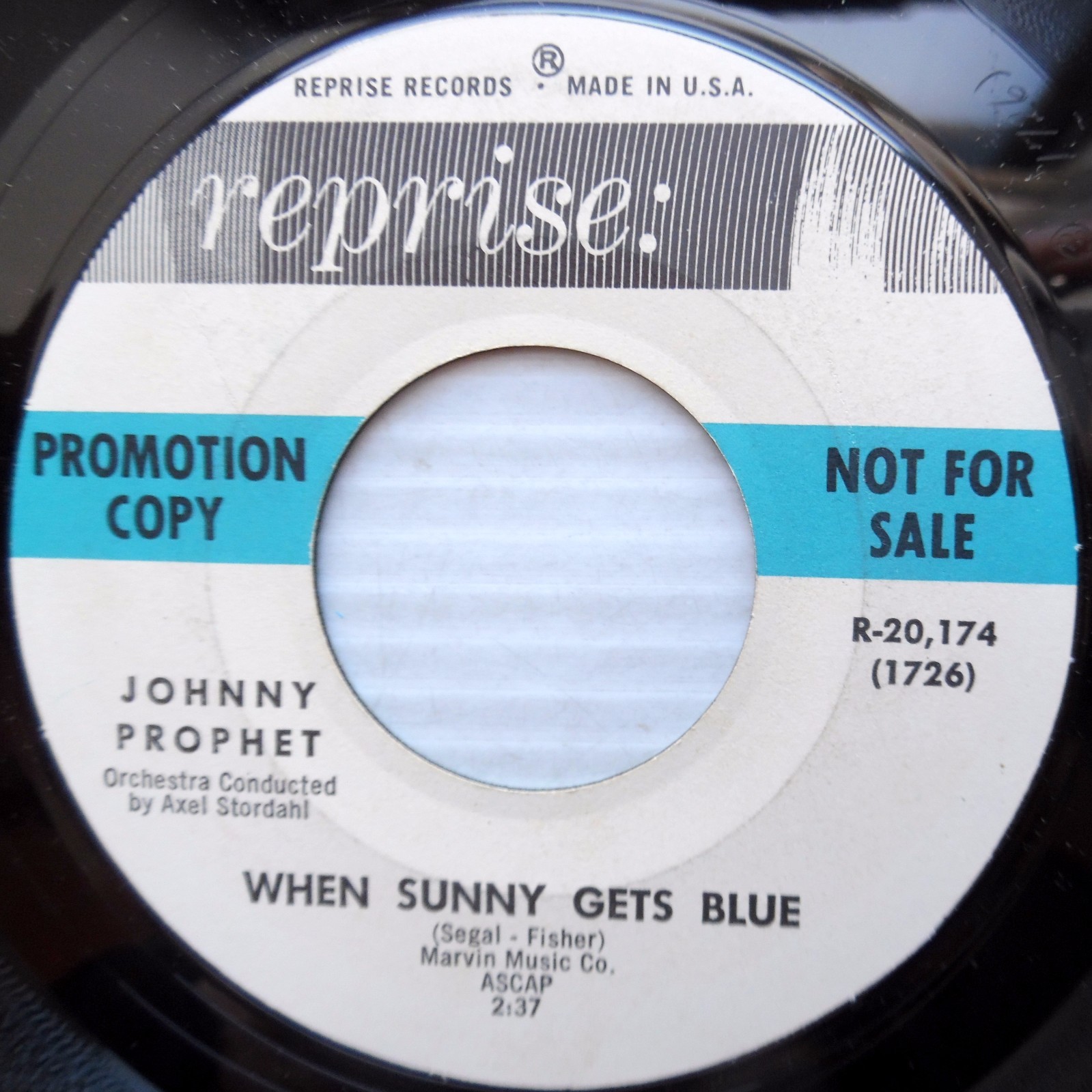 JOHNNY PROPHET pop W.L.PROMO 45 Just Say I Love Her When Sunny Gets ...