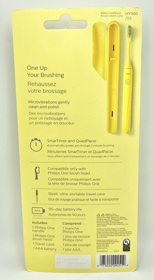 Philips One by Sonicare Battery Toothbrush, Mango Yellow, HY1100/02 | eBay