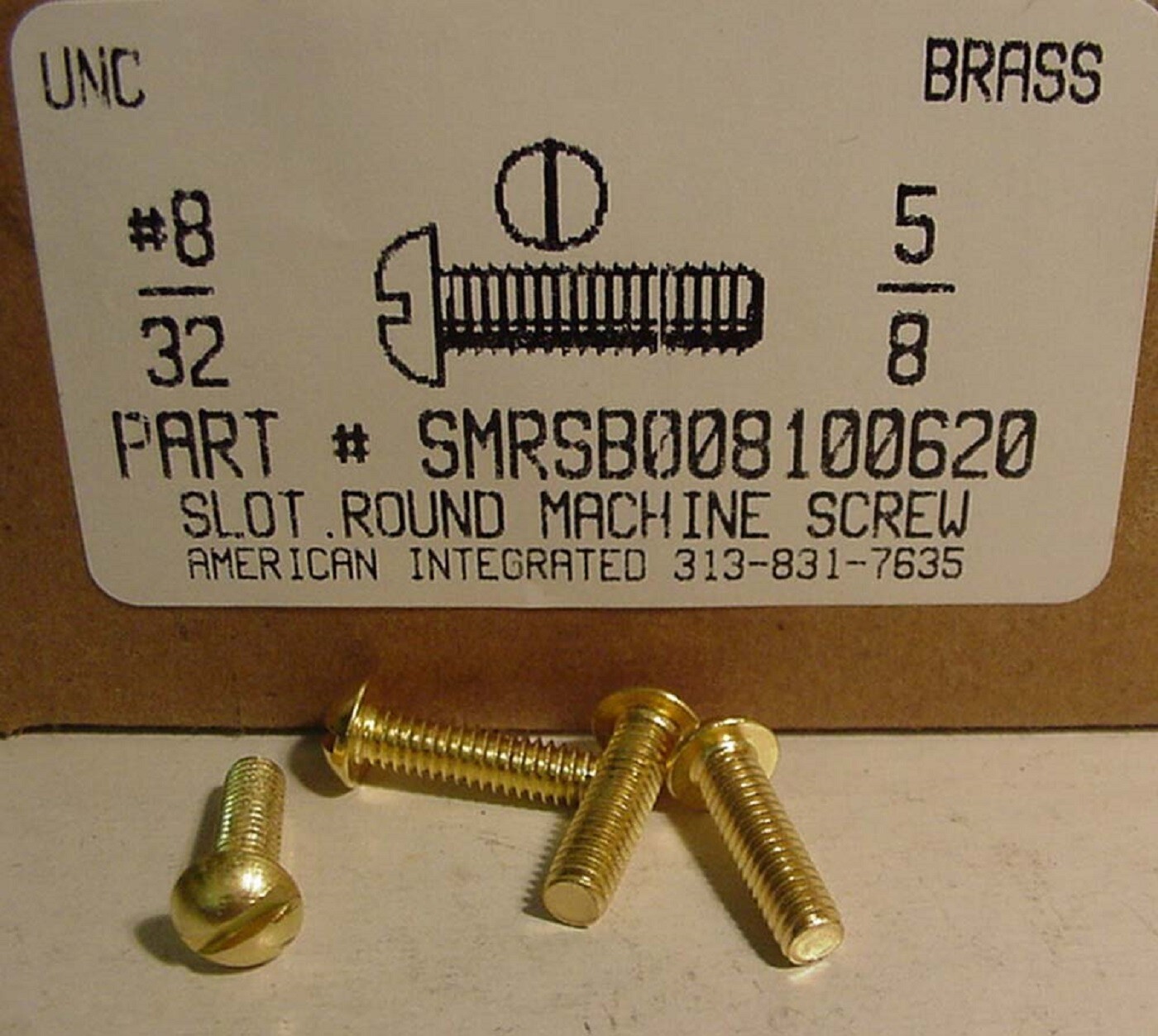 #8-32x5/8 Round Head Slotted Machine Screws Solid Brass (20) | eBay