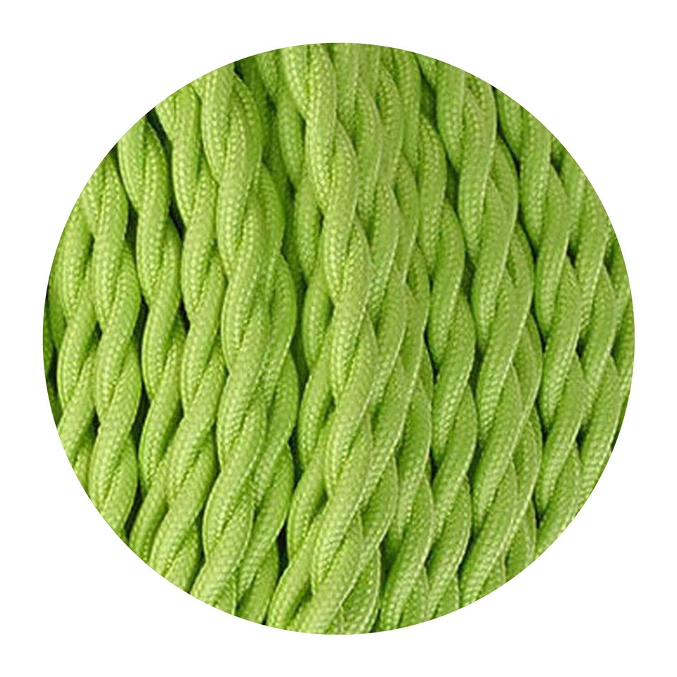 2/3 Core Twisted Braided Fabric Cables Vintage Style Coloured Wire Lamp ...