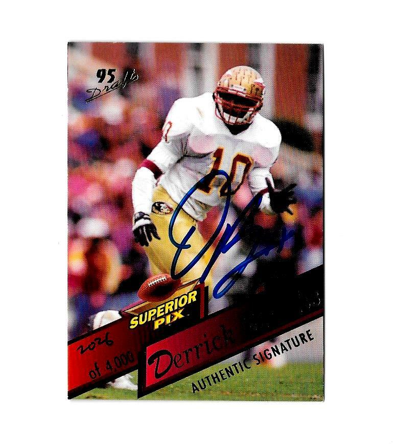 Derrick Brooks 1995 Superior Pix Signature #80 #'d /4000 RC ROOKIE ...