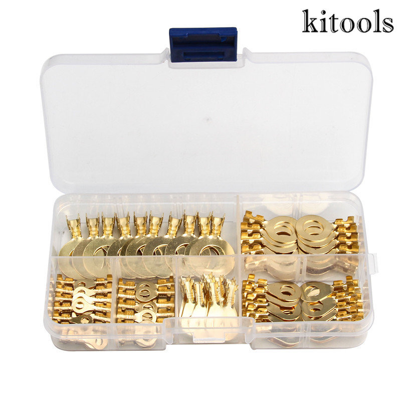 150-tlg Ringkabelschuhe Messing Crimp Ringösen Ringzungen M3-M10 ...