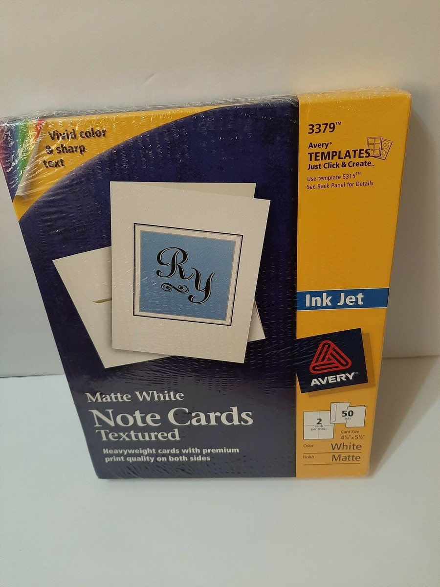 Avery Template 3379 Note Cards Avery Templates Matte White Note Cards