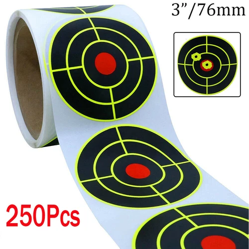 250Pcs Splatter Target Stickers 3" Self-Adhesive Reactive Targets Paper ...